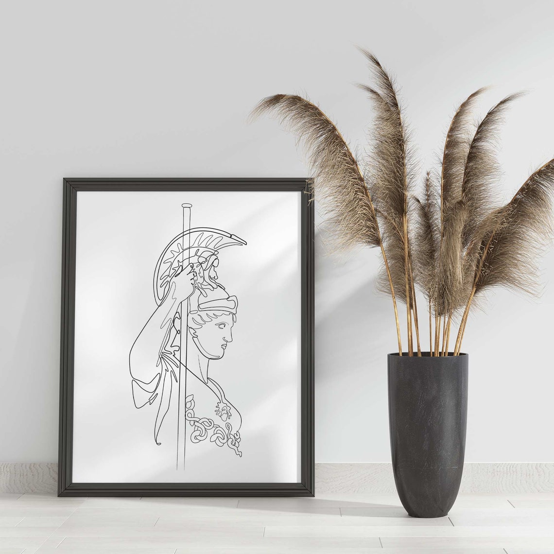 Abstract Athena Line Drawing, Greek Goddess Mythology Minimal One Line ...