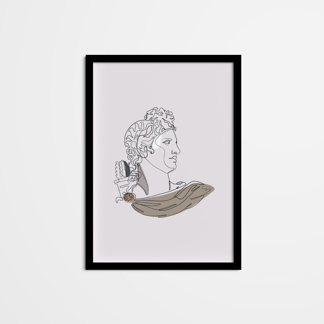 Abstract Apollo Line Drawing, Classic Greek and Roman God Mythology ...