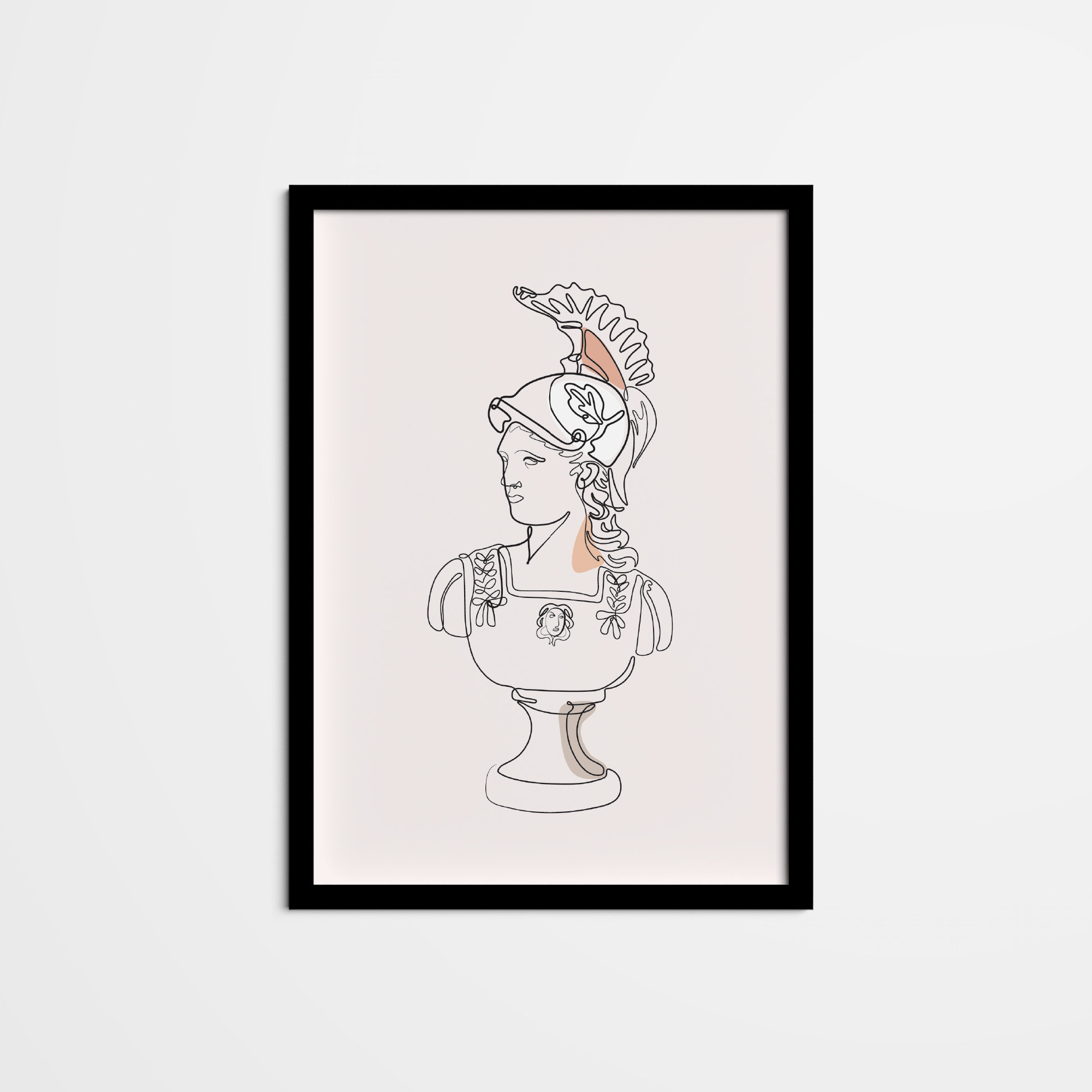 Athena Bust Line Art Print, Greek Mythology Minimalist Decor (digital ...