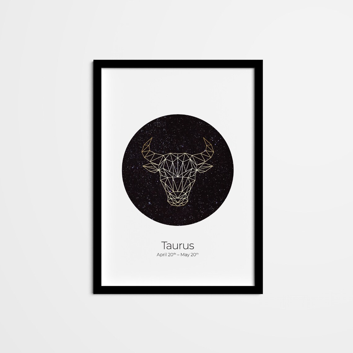 Taurus Geometric Art Print Horoscope Home Decor Zodiac Sign - Etsy