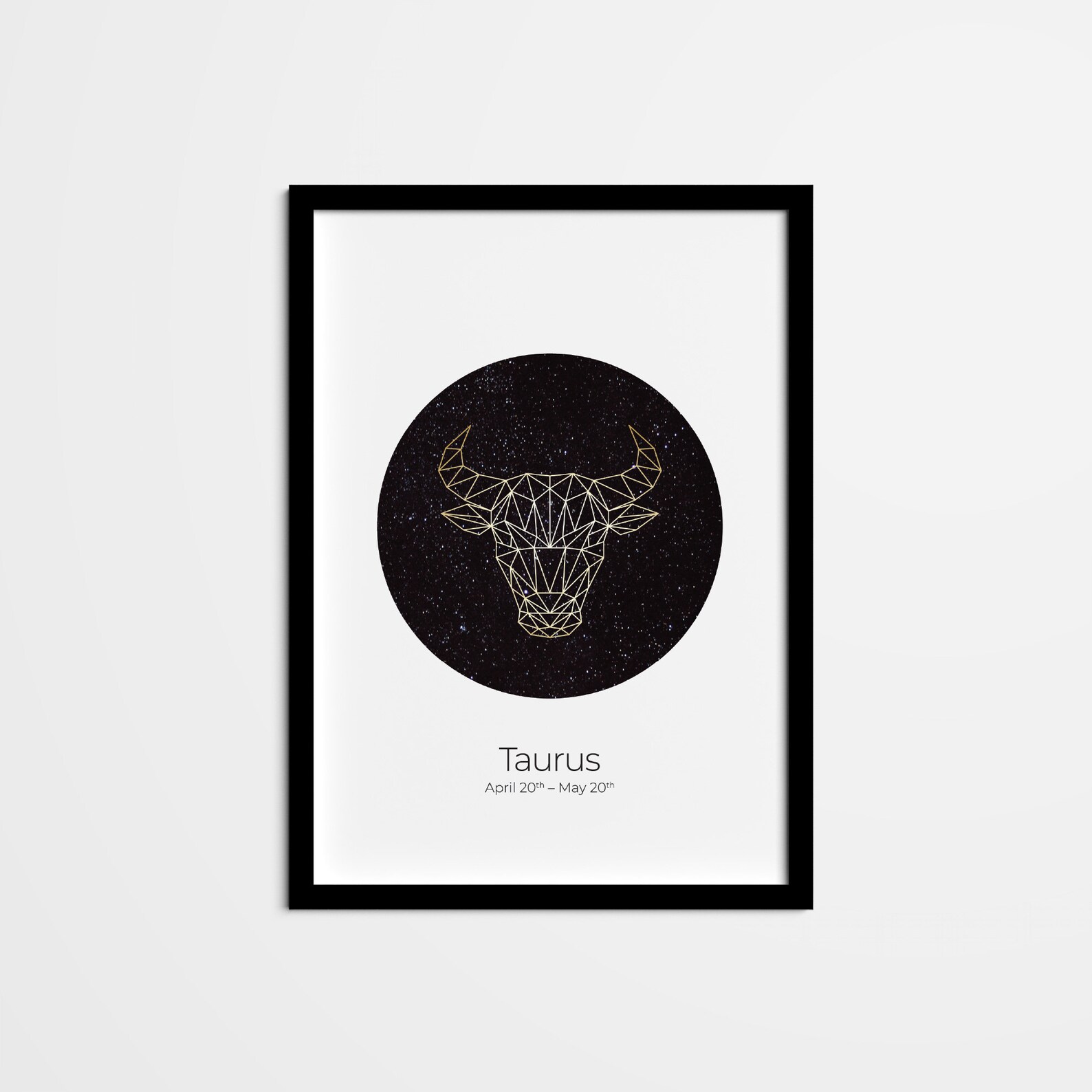 Taurus Geometric Art Print, Horoscope Home Decor, Zodiac Sign Printable ...