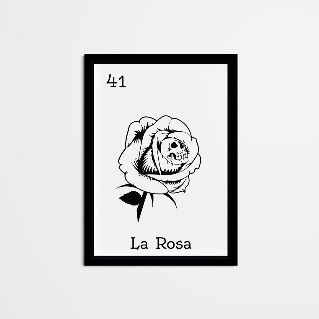 Abstract La Rosa Mexican Bingo Wall Decor, Mexican Loteria Home Decor ...