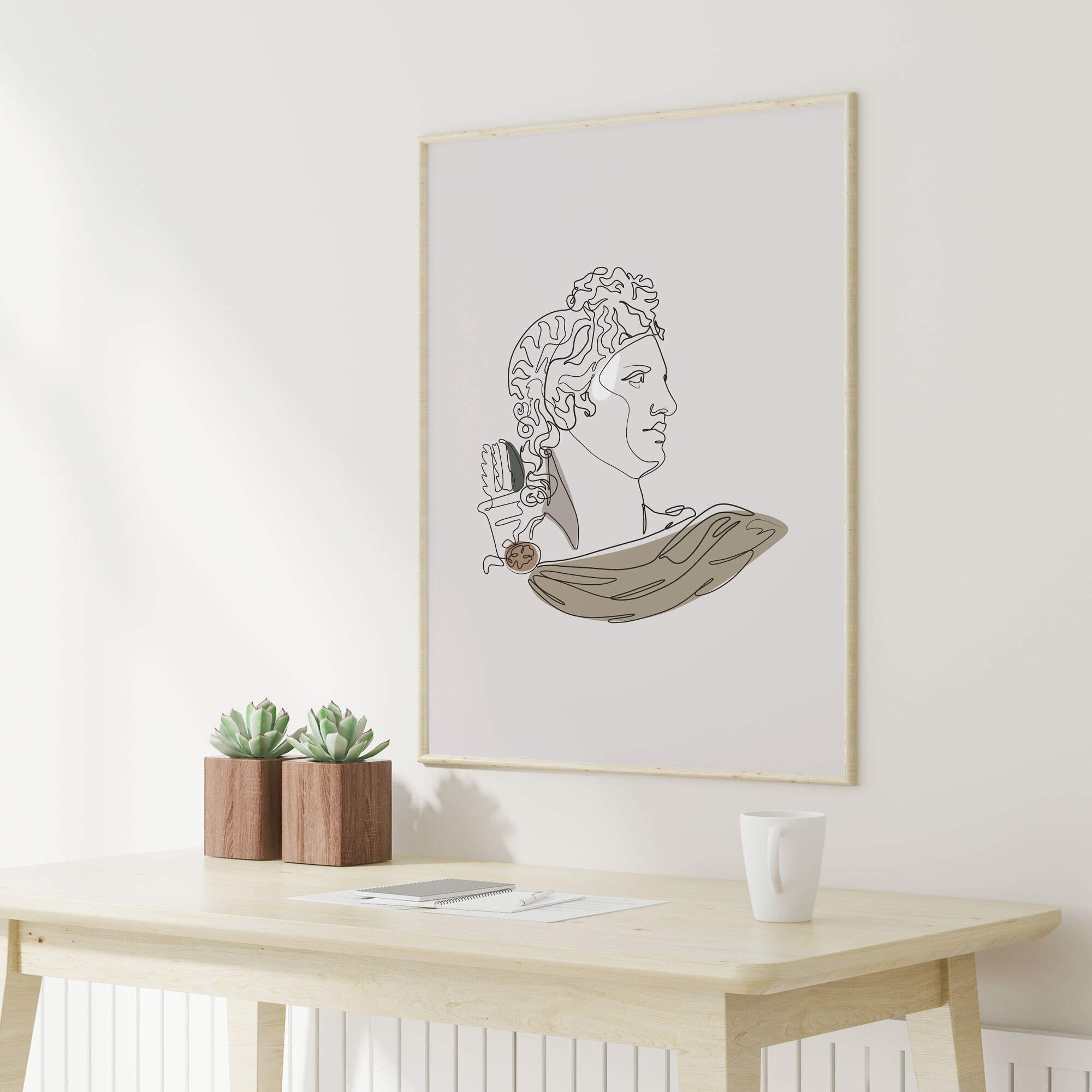 Abstract Apollo Line Drawing, Classic Greek and Roman God Mythology ...