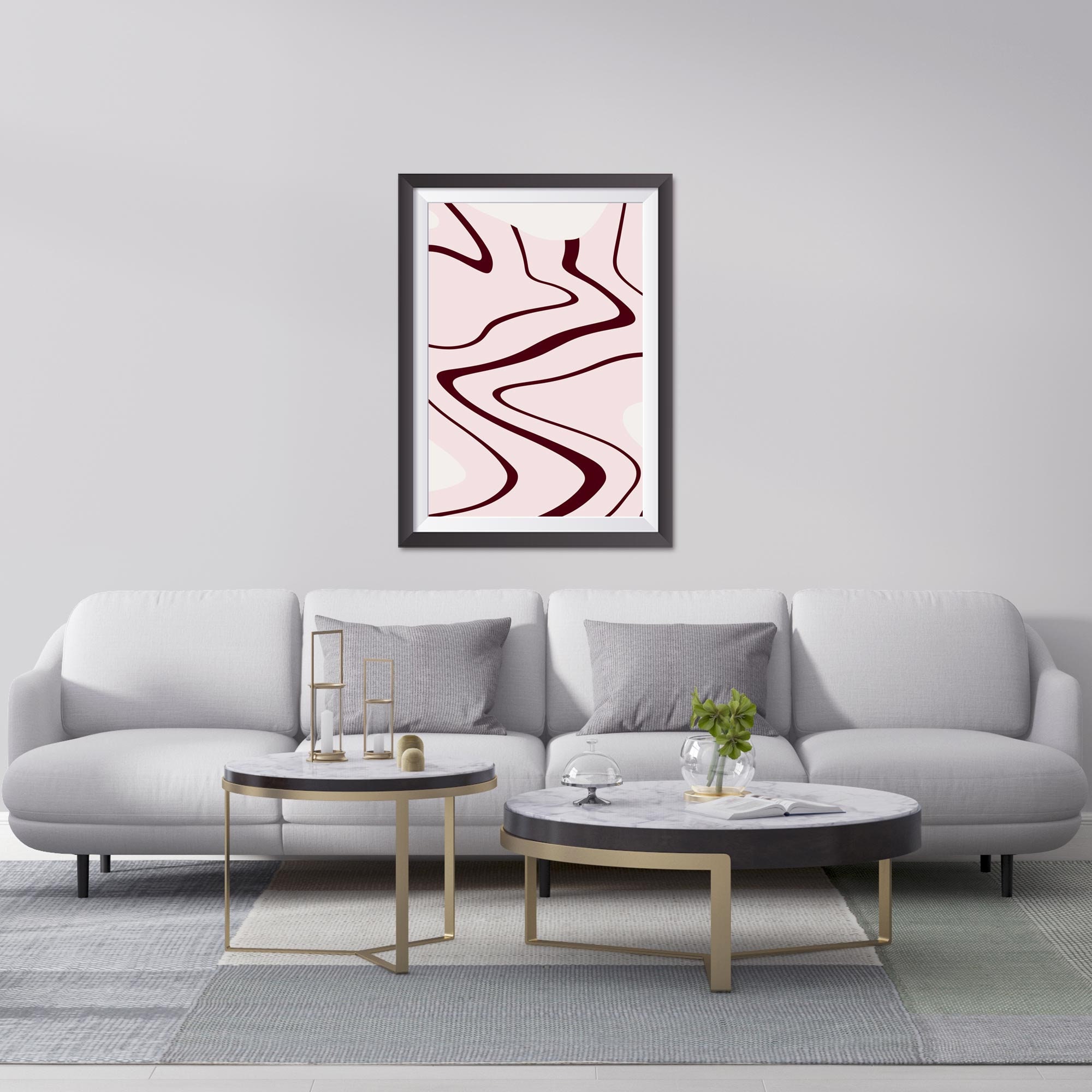 Buy Abstract Lofty Minimal Liquid Line Art, Minimal Wall Decor, Lofty ...