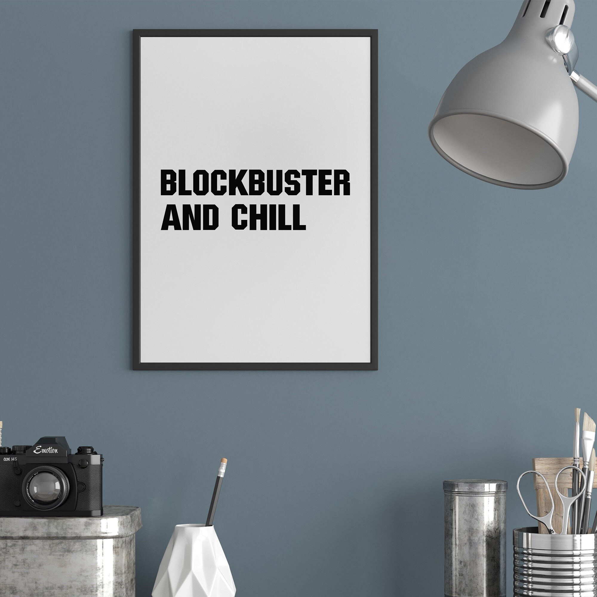 Retro Blockbuster and Chill Print, 80s 90s Movie Art (digital Download ...