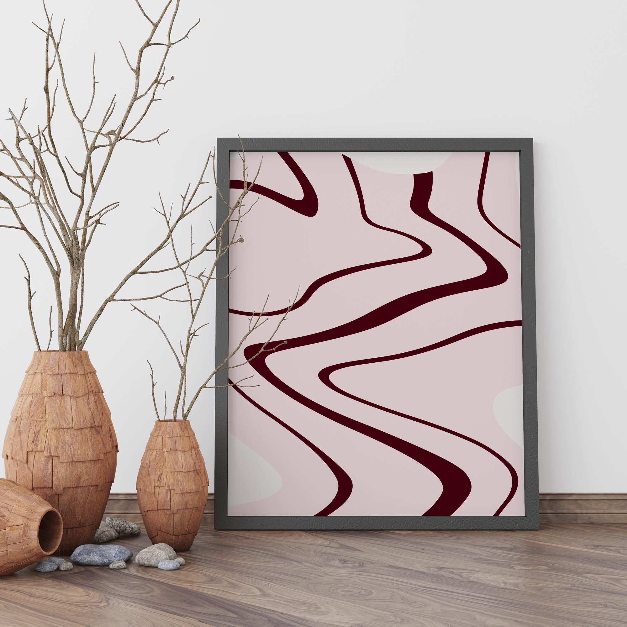 Buy Abstract Lofty Minimal Liquid Line Art, Minimal Wall Decor, Lofty ...