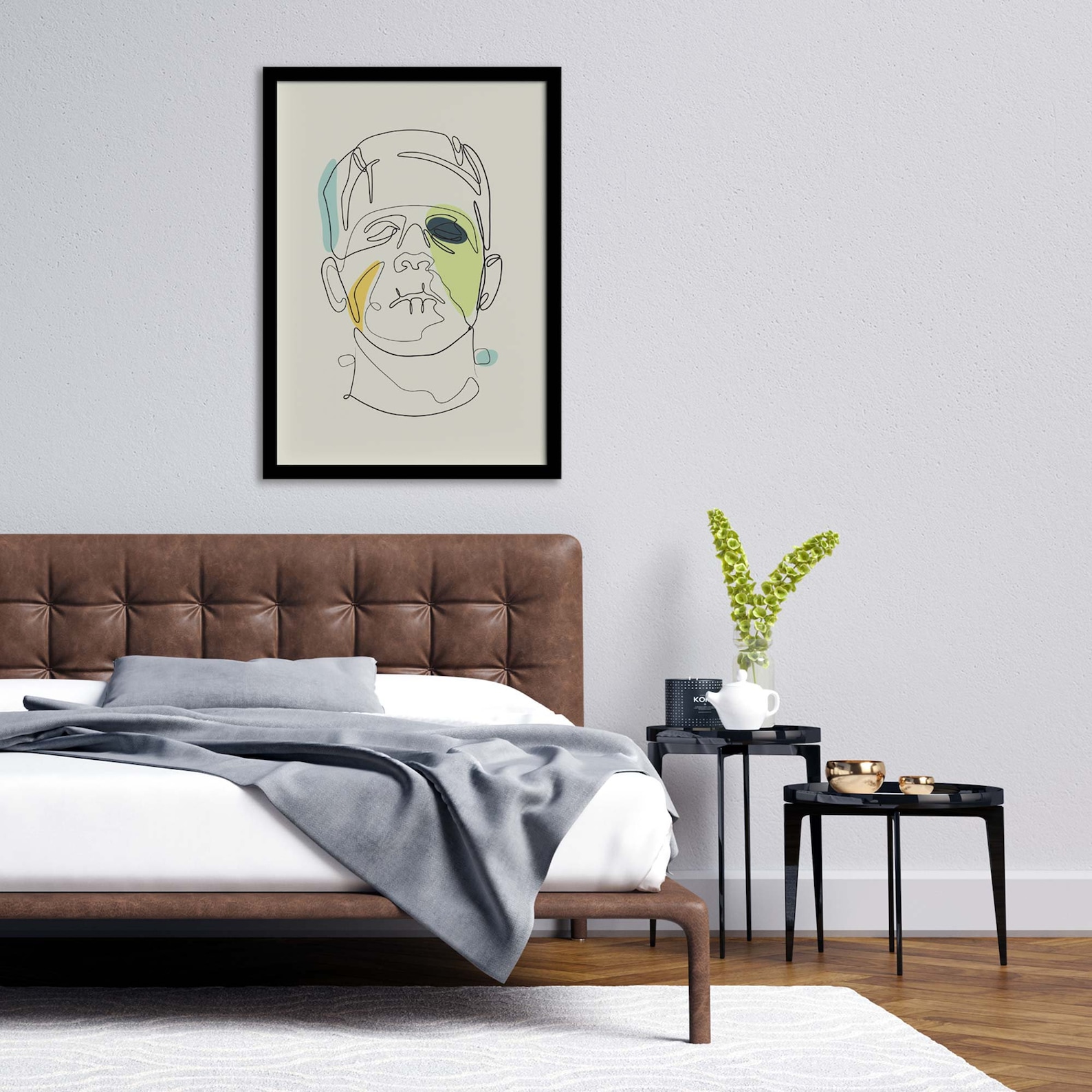 Abstract Frankenstein Line Art Wall Decor Minimalist One | Etsy