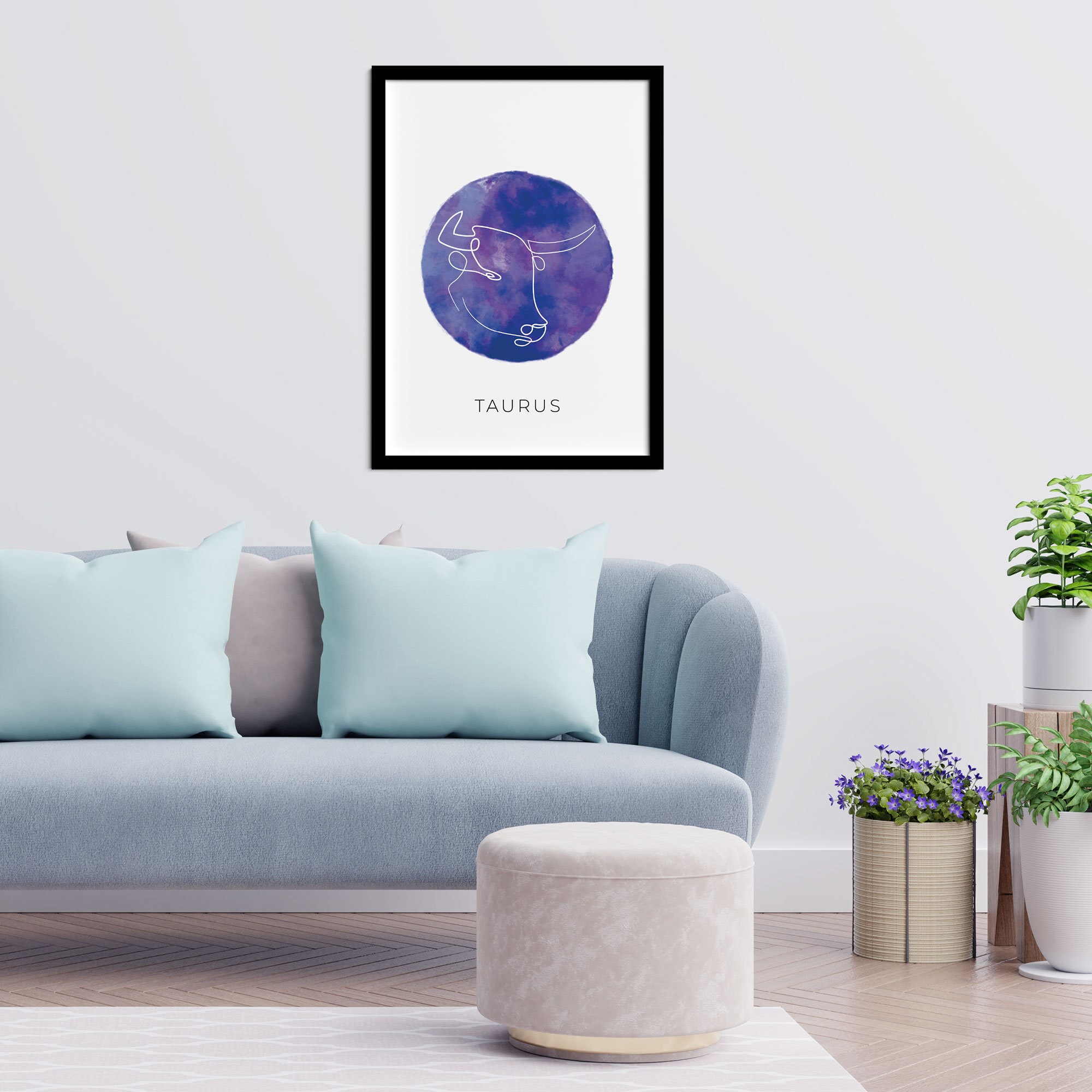 Abstract Taurus Line Art Drawing Horoscope Wall Art Zodiac - Etsy