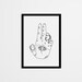 Abstract Wiccan All-seeing Eye in Hands Line Drawing Wall Art, Witchy ...