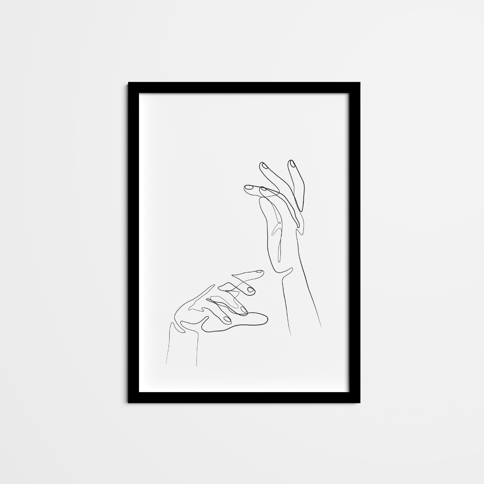 Abstract Woman's Hands Line Drawing Wall Art One Line - Etsy