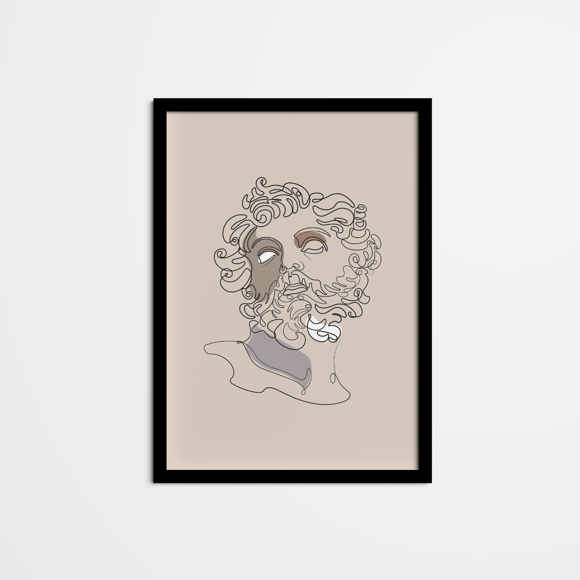 Abstract Zeus Line Drawing, Greek Mythology God of the Sky, Minimal One ...