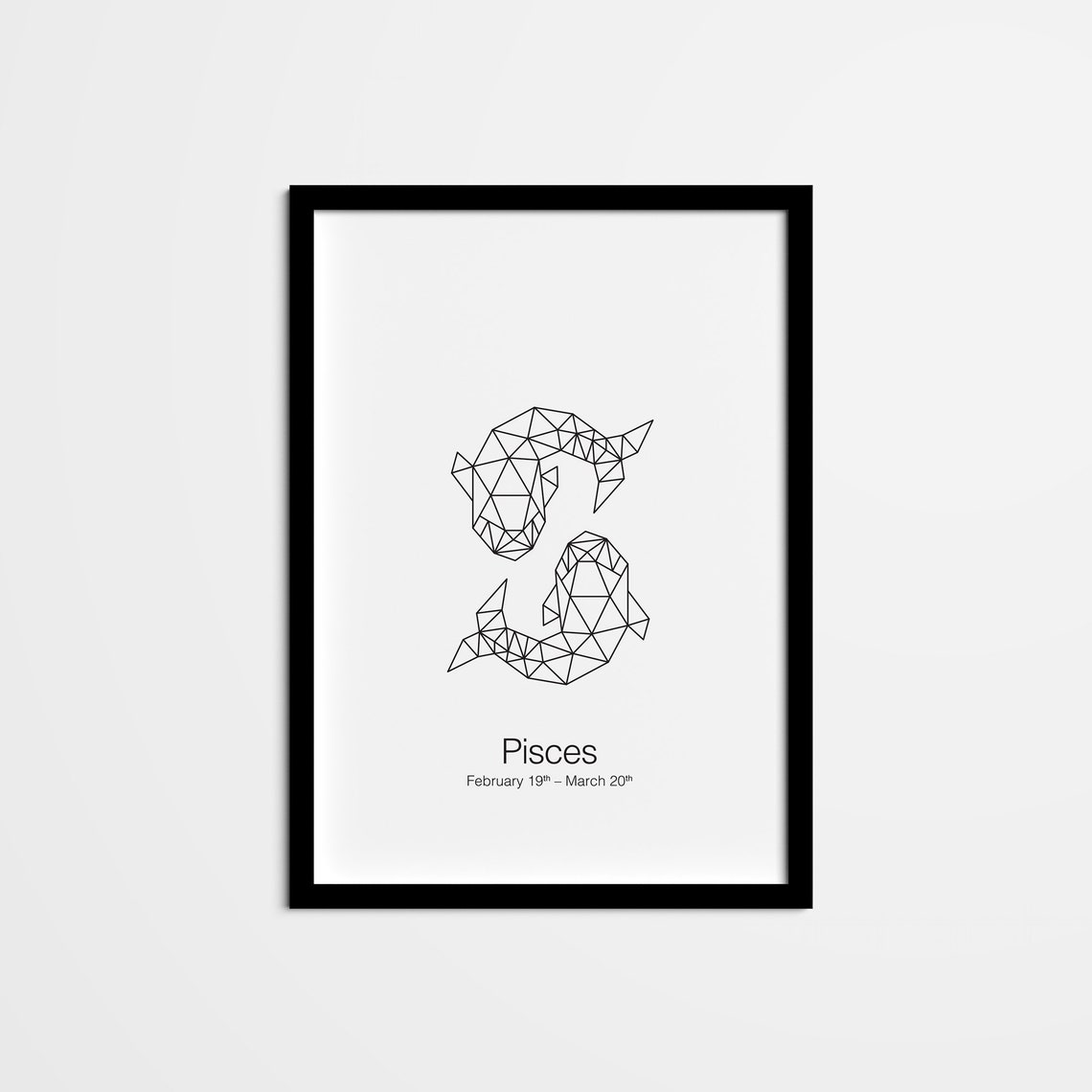 Pisces Geometric Art Print Horoscope Home Decor Zodiac Sign - Etsy