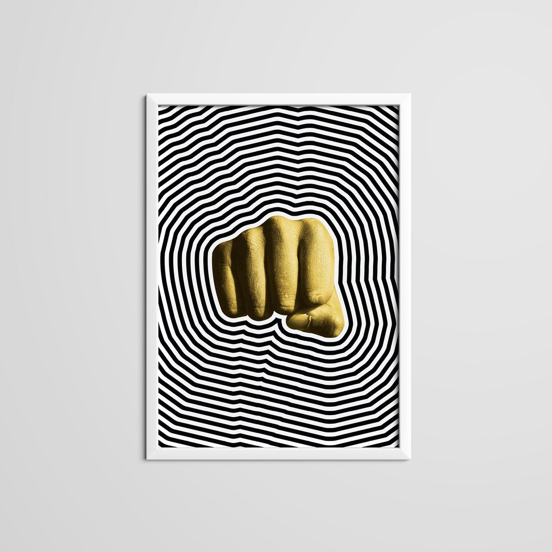 Fist Abstract Wall Art, Modern Art Home Decor, Pounding First ...