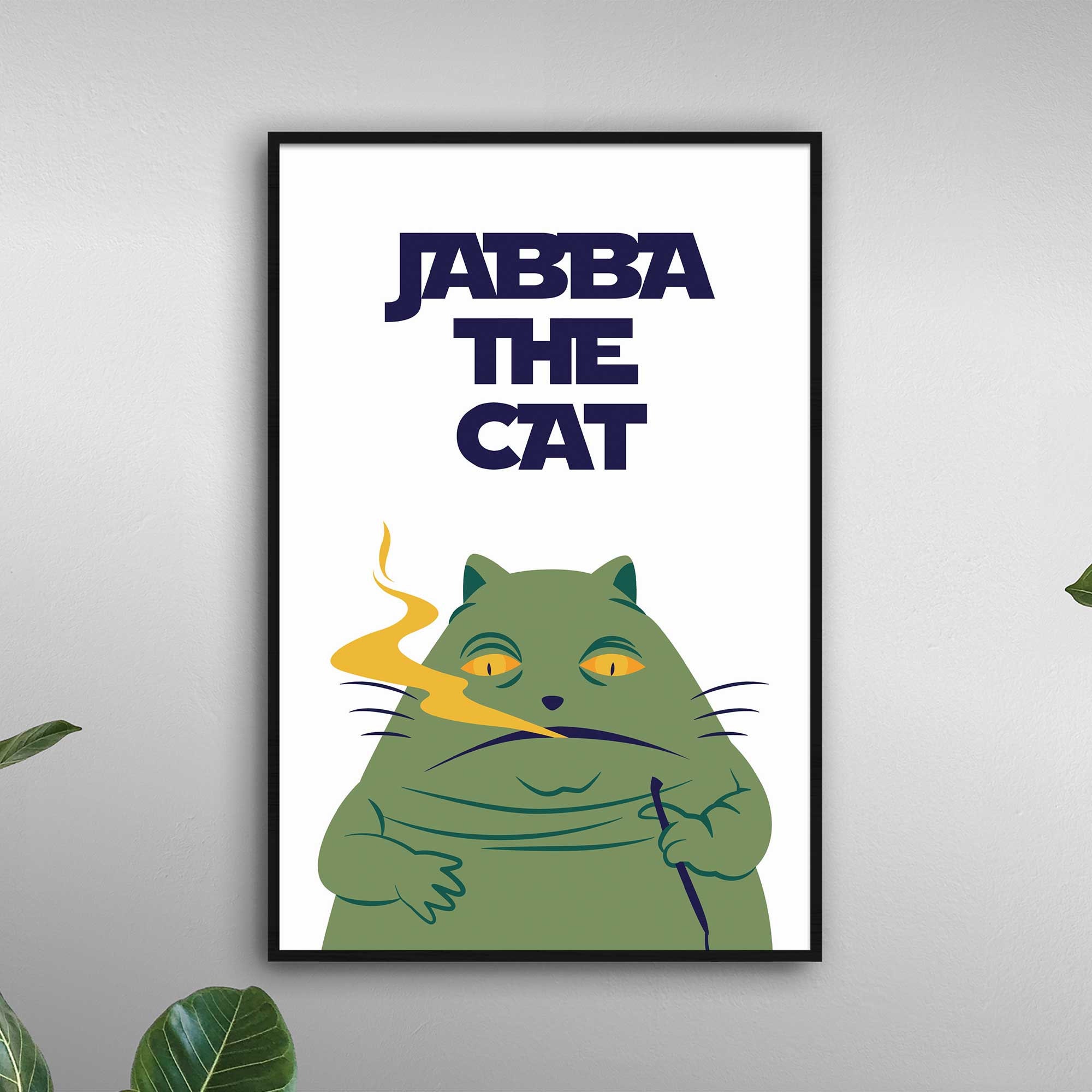 Jabba the Cat, Minimalist Illustration Wall Decor, Star Wars Wall Art ...