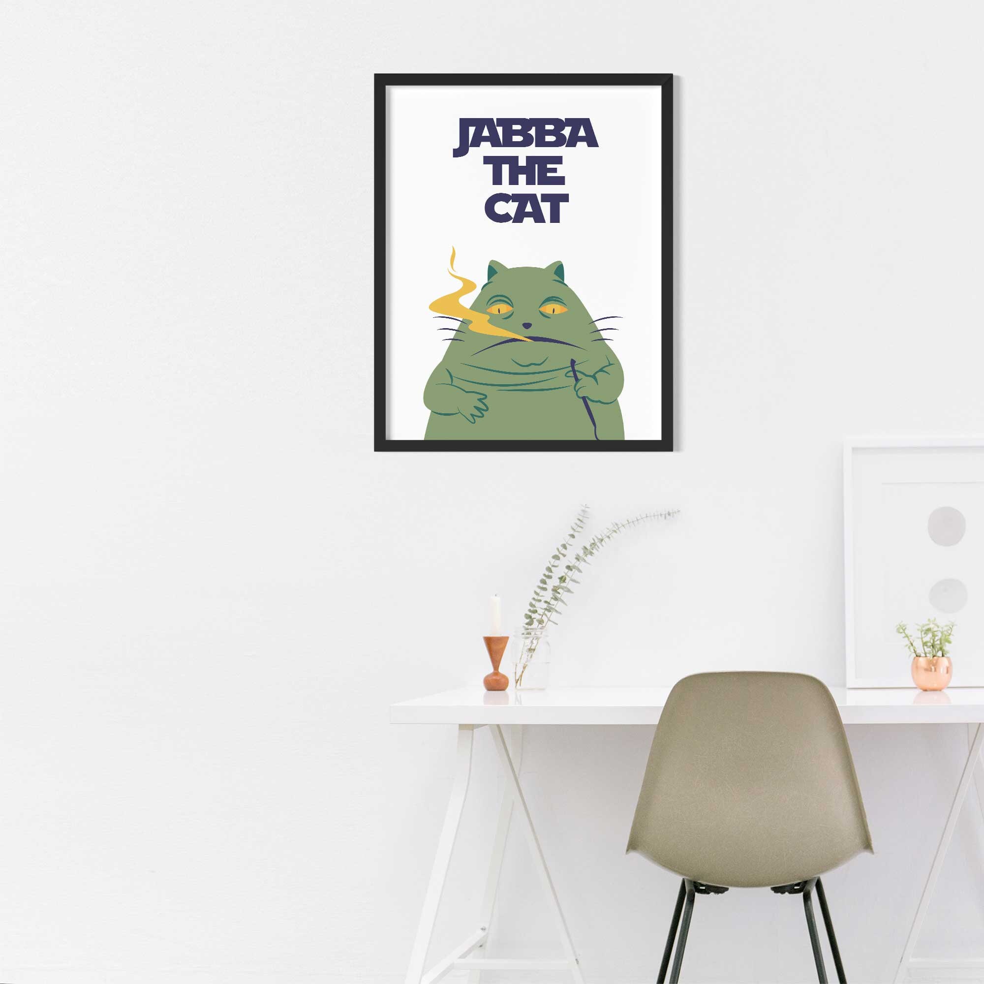 Jabba the Cat, Minimalist Illustration Wall Decor, Star Wars Wall Art ...