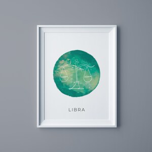 Abstract Libra Line Art Drawing, Horoscope Wall Art, Zodiac Sign ...
