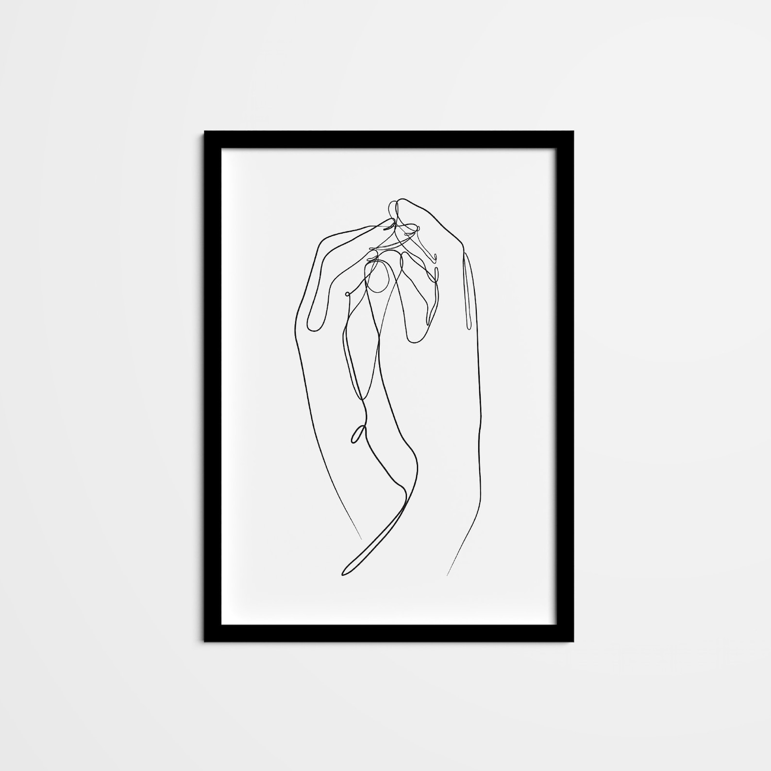 Abstract Hands Line Drawing Wall Art, One Line Minimalist Wall Decor ...