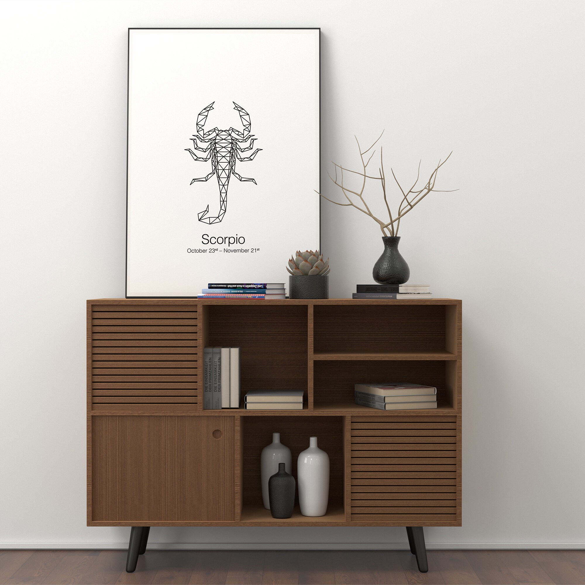 Scorpio Geometric Art Print, Horoscope Home Decor, Zodiac Sign ...