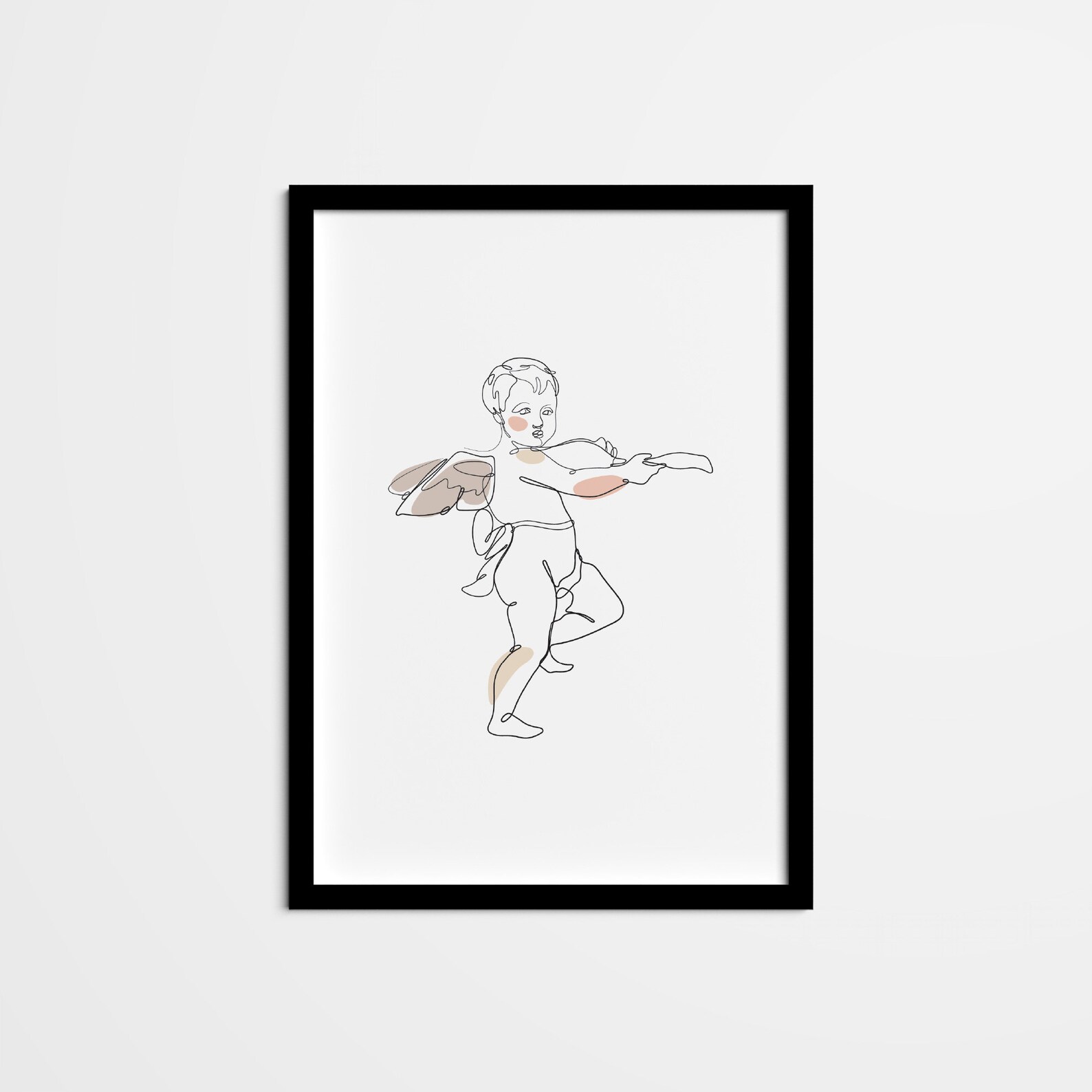 Abstract Cherub Line Drawing Angel Minimal One Line Wall Art | Etsy