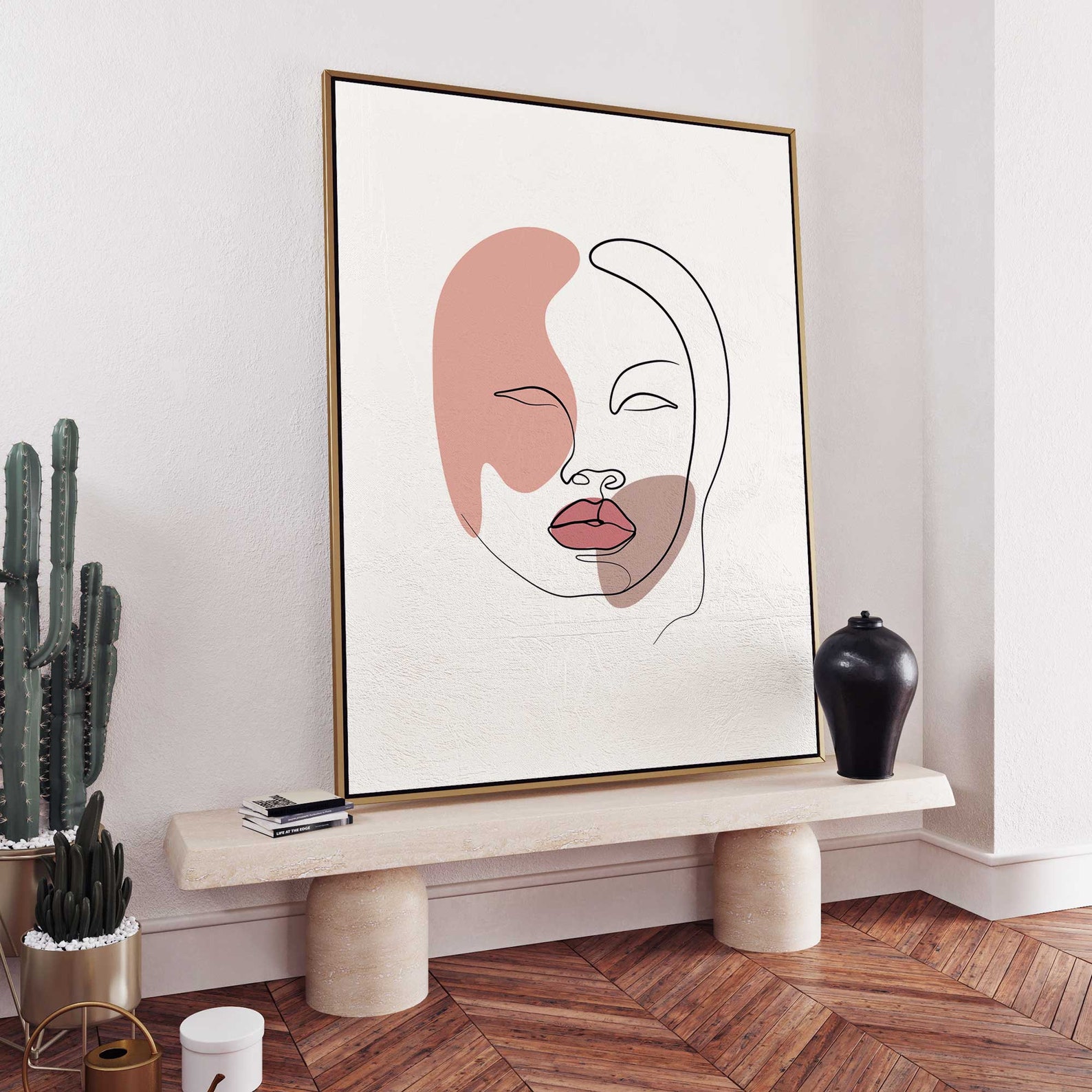 Abstract Single Line Art Woman's Face Art Wall, Minimalist Line Drawing ...