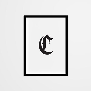 Alphabet Letter C Monogram Initial Wall Art, Minimalist Typography Wall ...