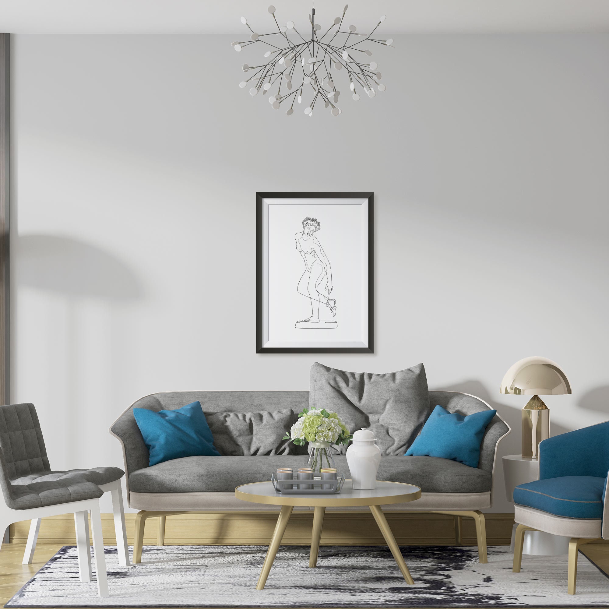 Abstract Nymph Eurydice Line Drawing, Classic Greek Mythology Minimal ...