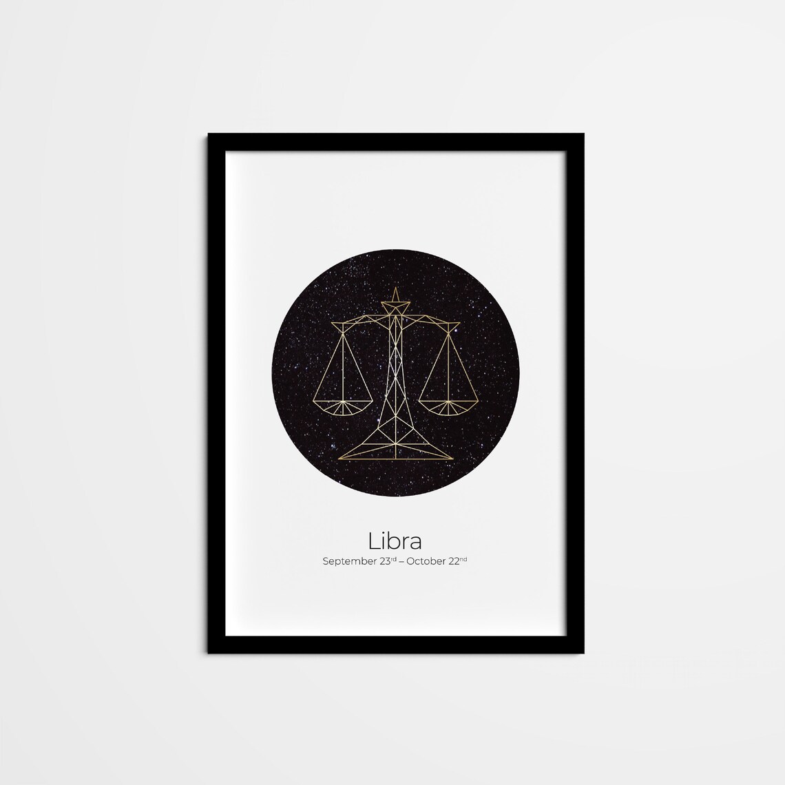 Libra Geometric Art Print Horoscope Home Decor Zodiac Sign - Etsy