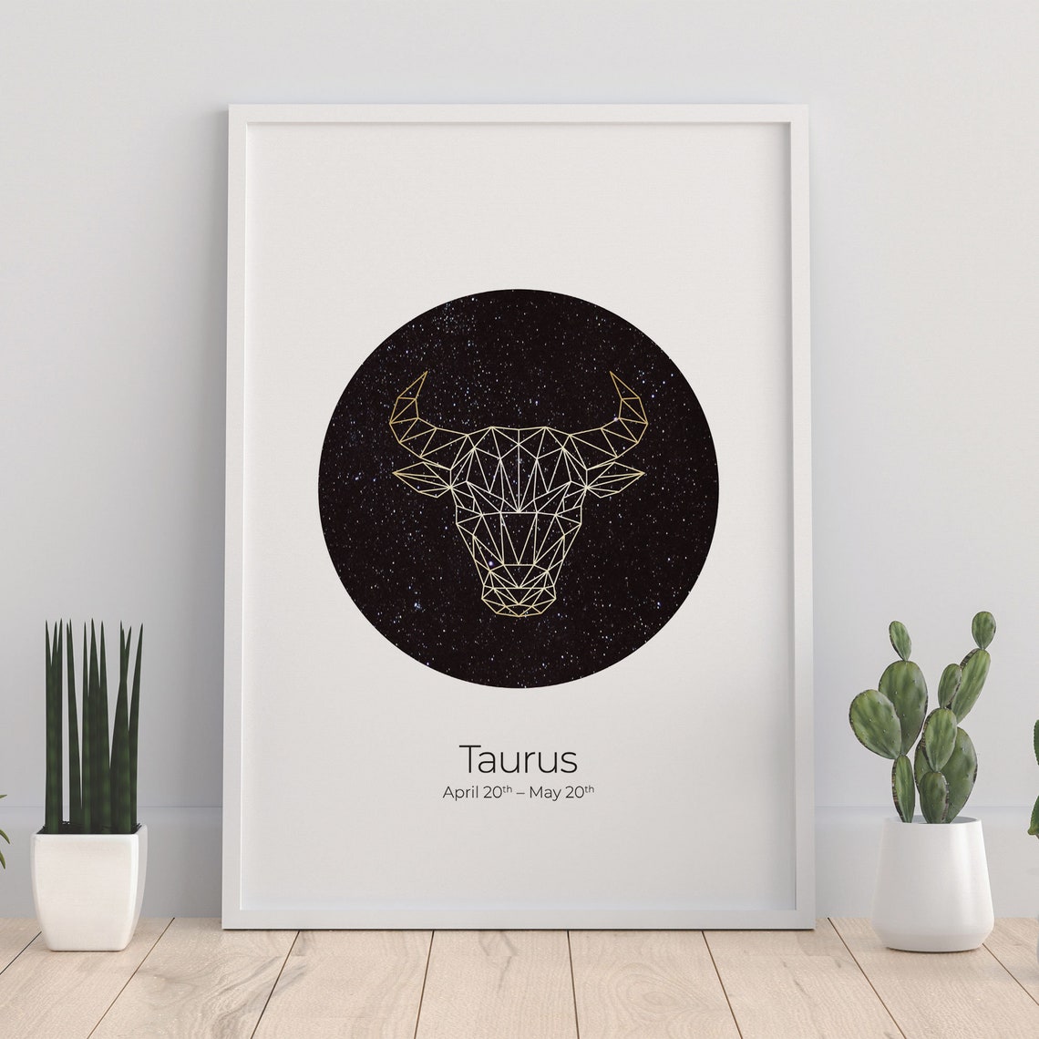 Taurus Geometric Art Print Horoscope Home Decor Zodiac Sign - Etsy
