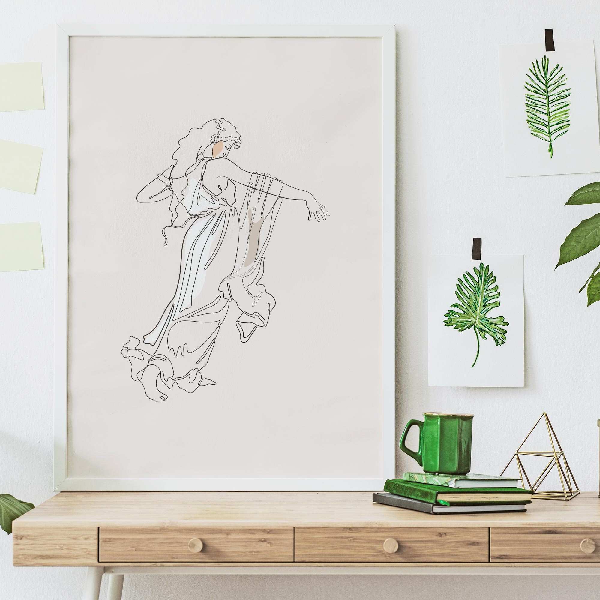 Abstract Sappho Line Drawing, Greek Poet Minimal One Line Wall Art ...