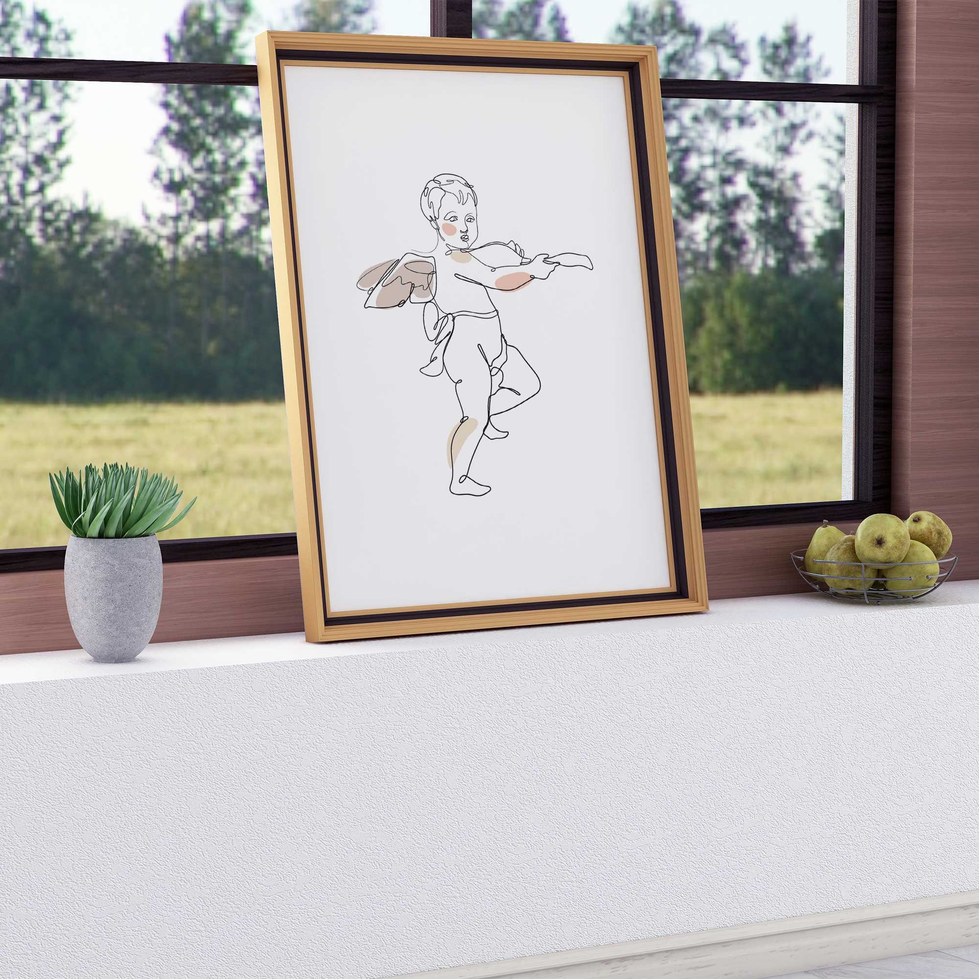 Abstract Cherub Line Drawing Angel Minimal One Line Wall Art - Etsy