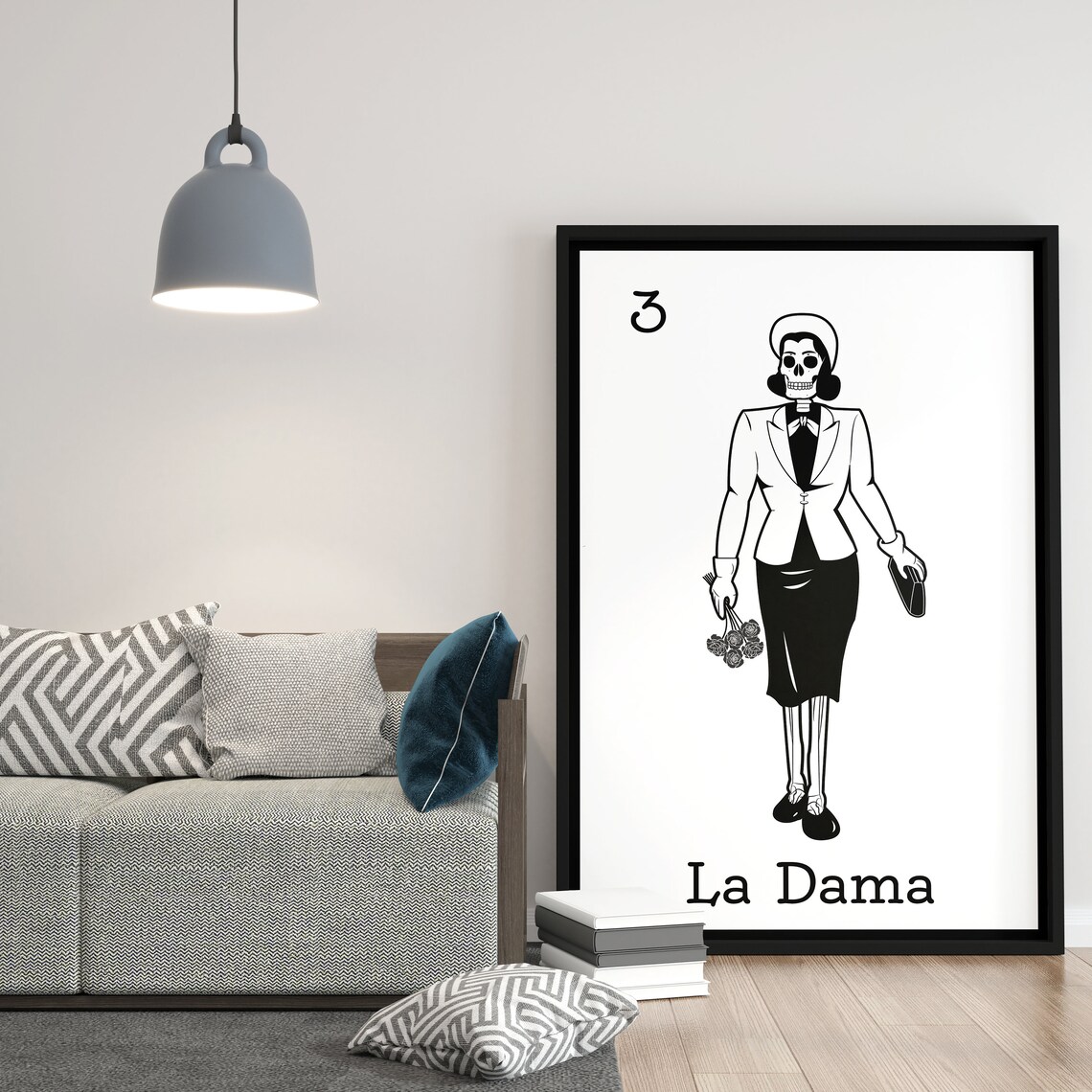 Abstract La Dama Mexican Bingo Wall Decor, Mexican Loteria Home Decor ...