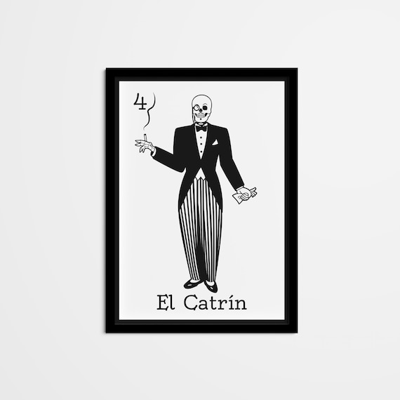 Abstract El Catrin Mexican Bingo Wall Decor Mexican Loteria | Etsy