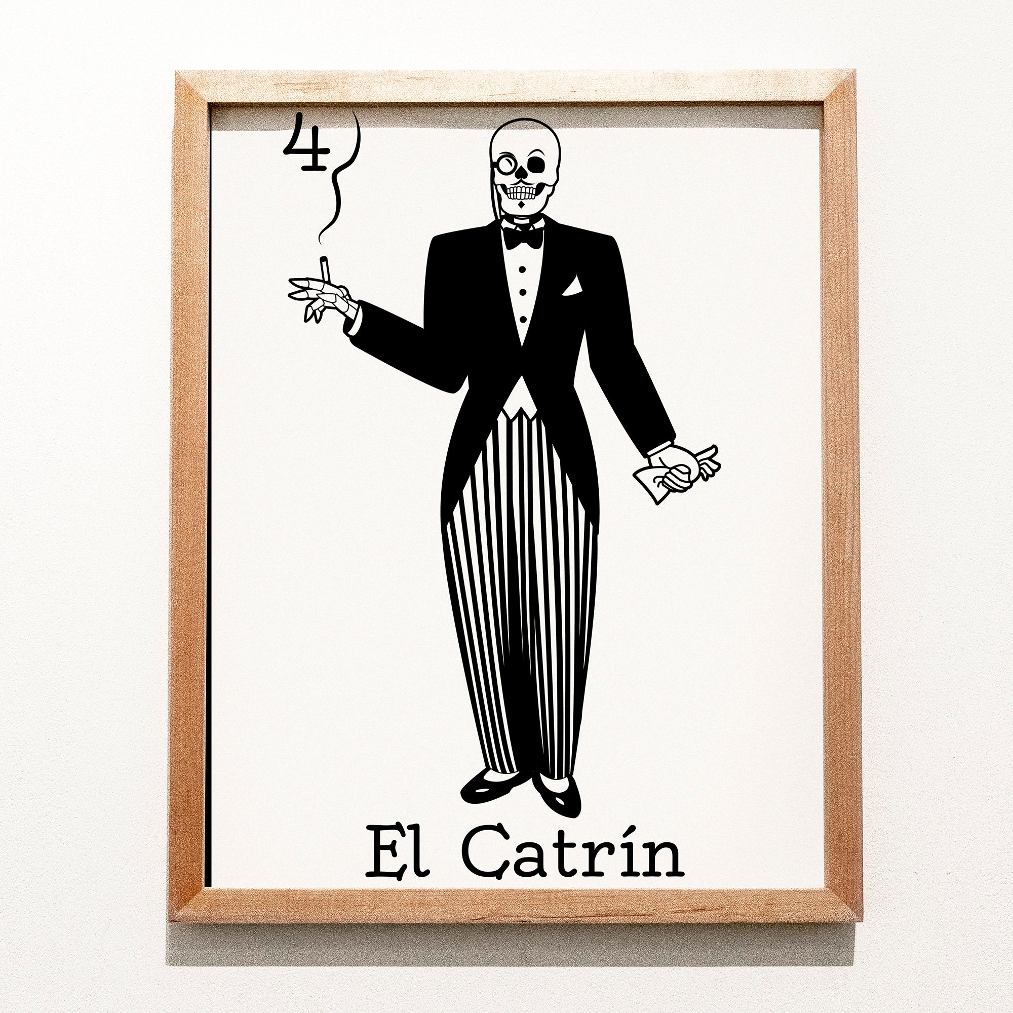El Catrin Art Print, Mexican Bingo Loteria Decor (digital Download) - Etsy
