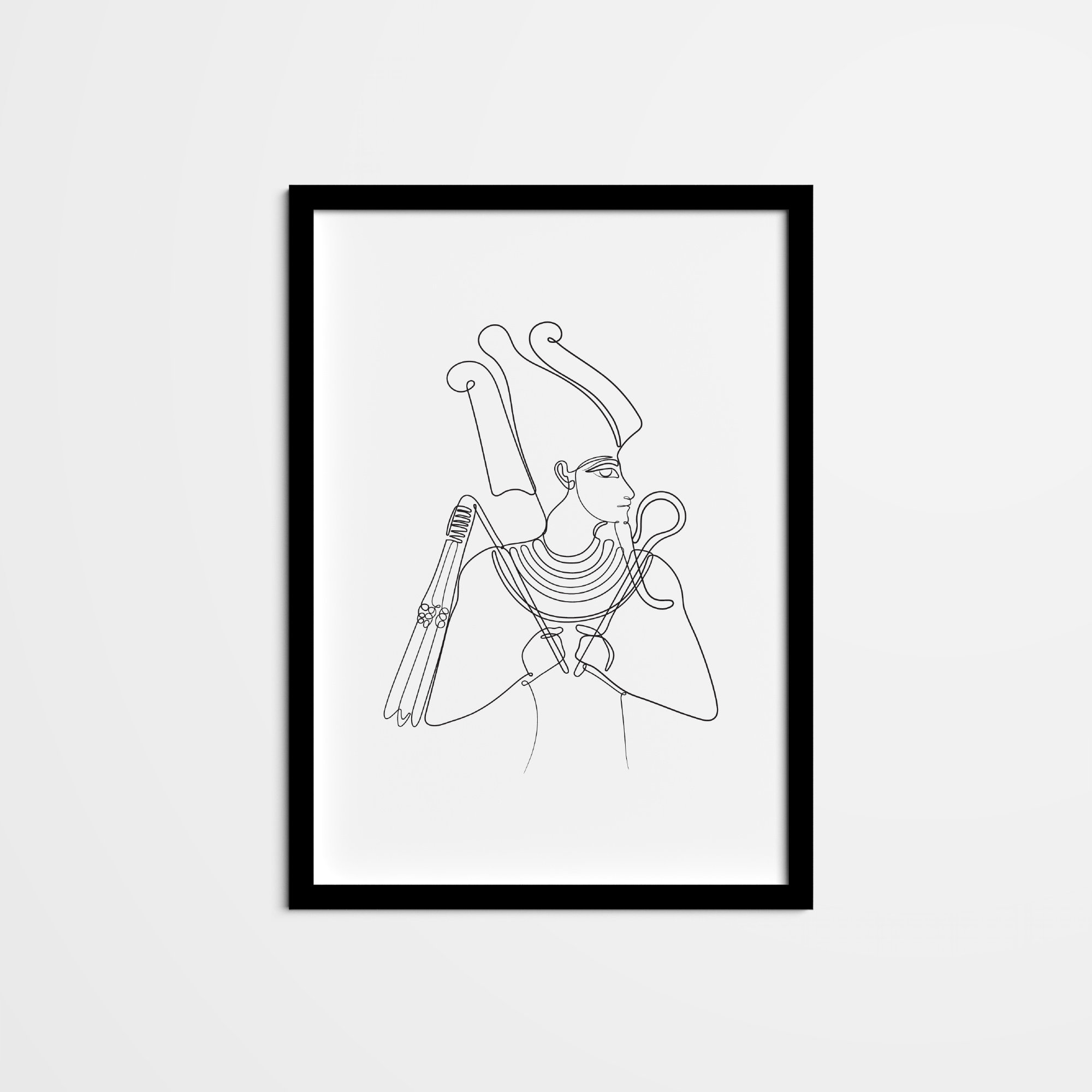 Osiris Egyptian God Drawing Osiris Egyptian God Greeting Card By