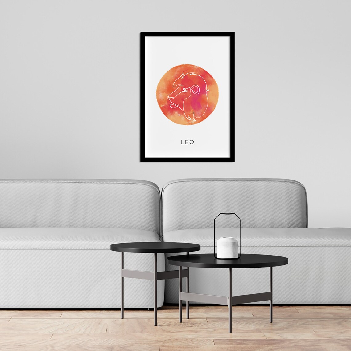Abstract Leo Line Art Drawing, Horoscope Wall Art, Zodiac Sign ...