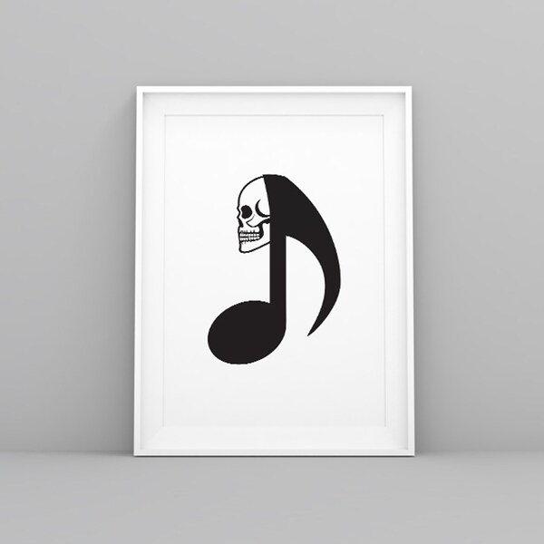 Skull Music Note - Etsy