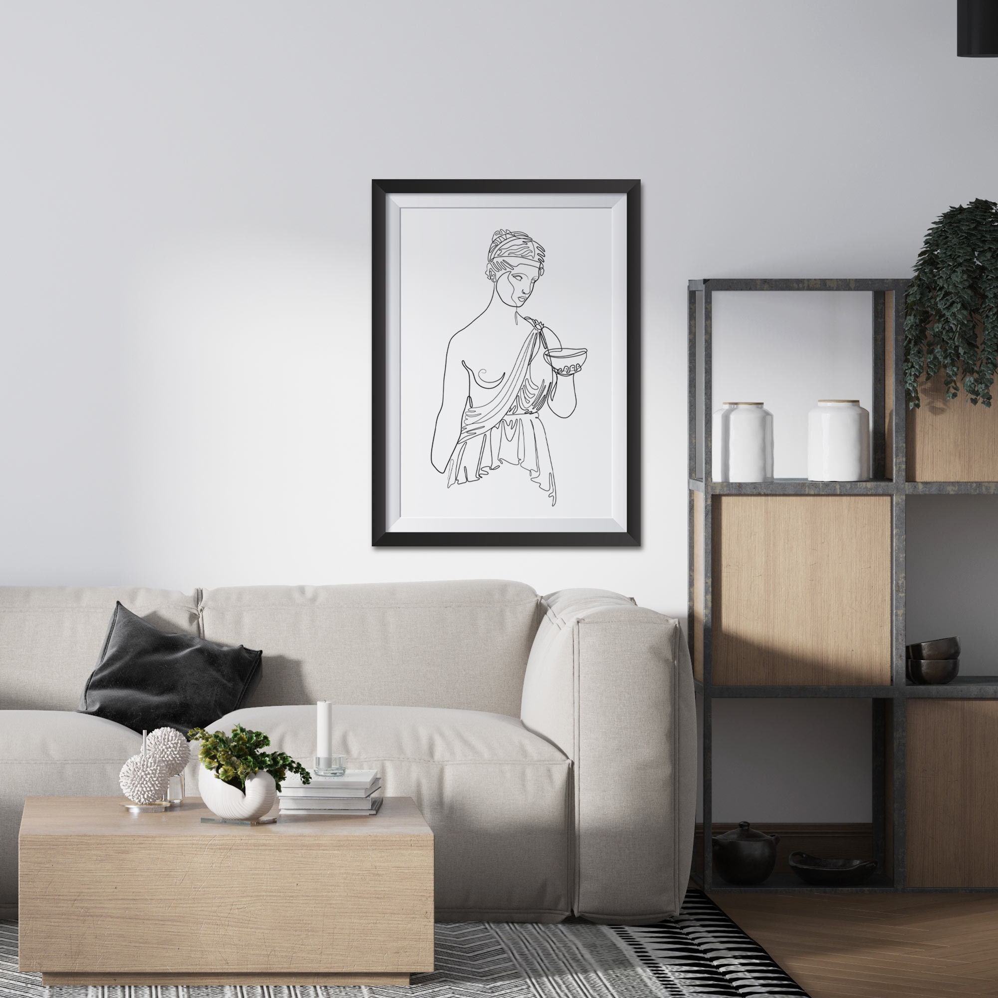 Hebe Line Art Print, Greek Goddess, Minimalist Mythology (digital ...