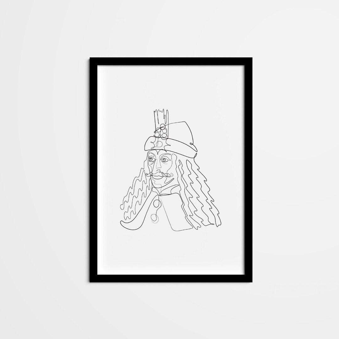 Abstract Vlad the Impaler Line Drawing, Vlad Dracula Minimal One Line ...