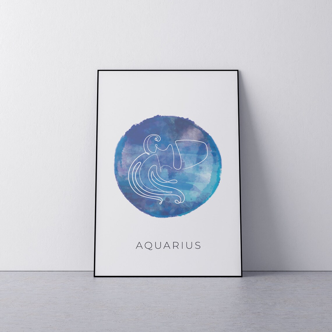 Abstract Aquarius Line Art, Zodiac Sign Print (digital Download) - Etsy