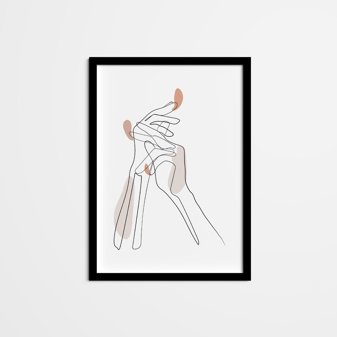 Abstract Woman's Hands Line Drawing Wall Art, One Line Minimalist Wall ...