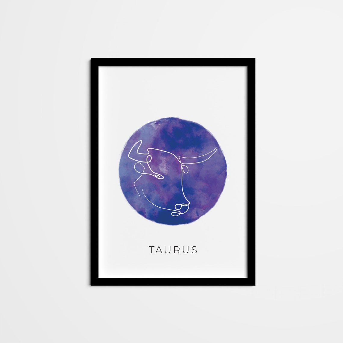 Abstract Taurus Line Art Drawing Horoscope Wall Art Zodiac - Etsy