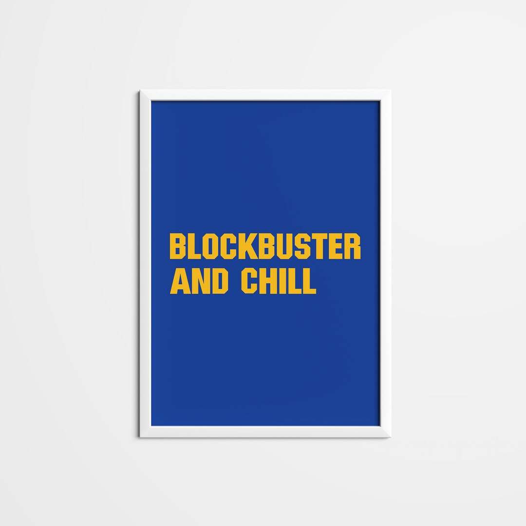 Retro Blockbuster & Chill Wall Art, Retro 80s 90s Printable Poster Art ...