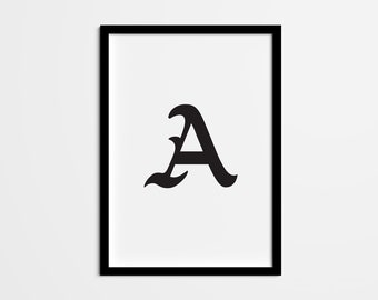 Alphabet Letter R Monogram Initial Wall Art Minimalist | Etsy