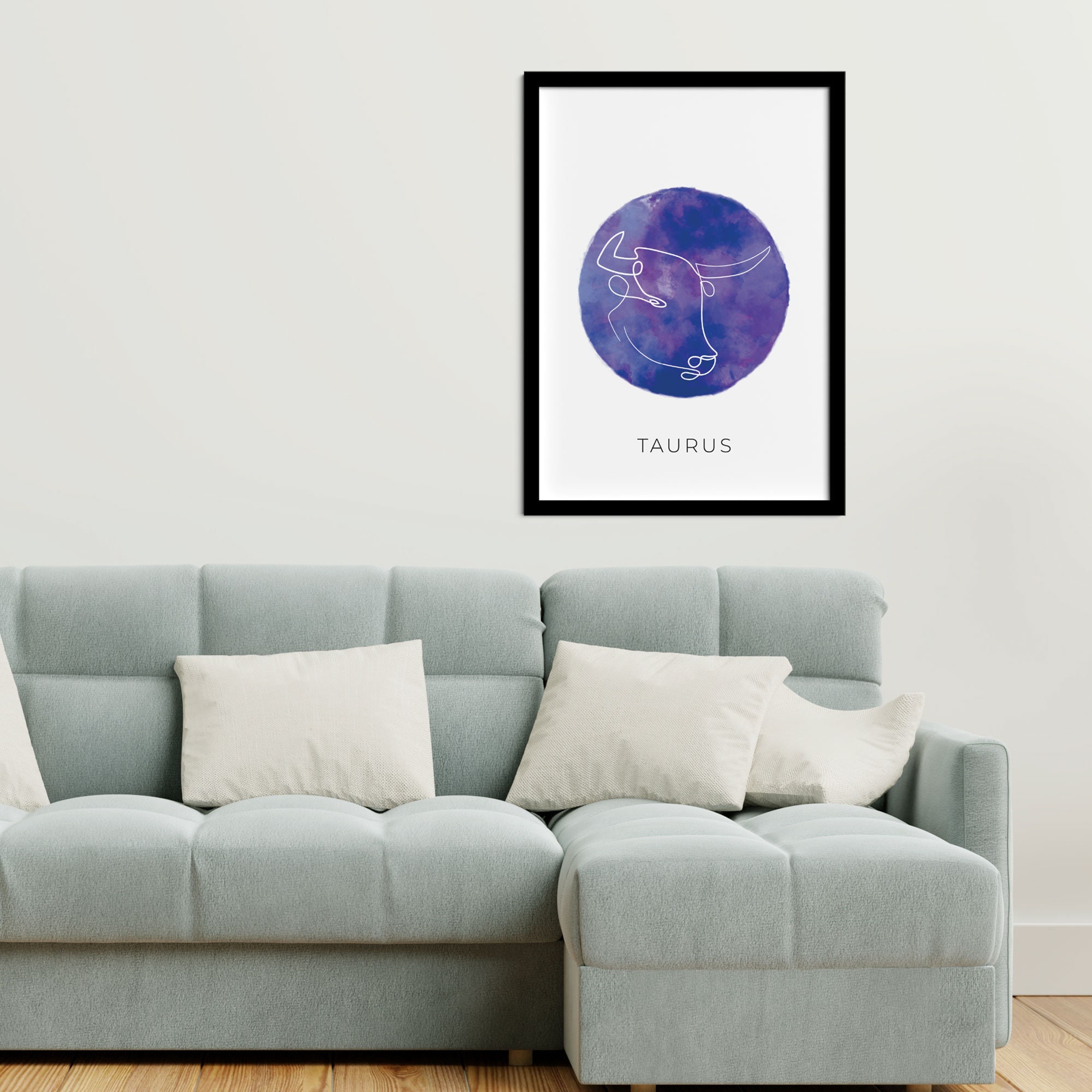 Abstract Taurus Line Art Drawing Horoscope Wall Art Zodiac - Etsy