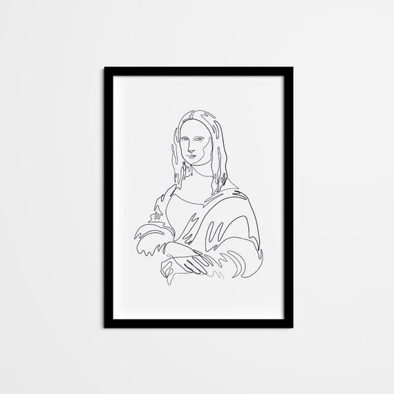 Abstract Monna Lisa Line Drawing Aphrodite Minimal One Line | Etsy