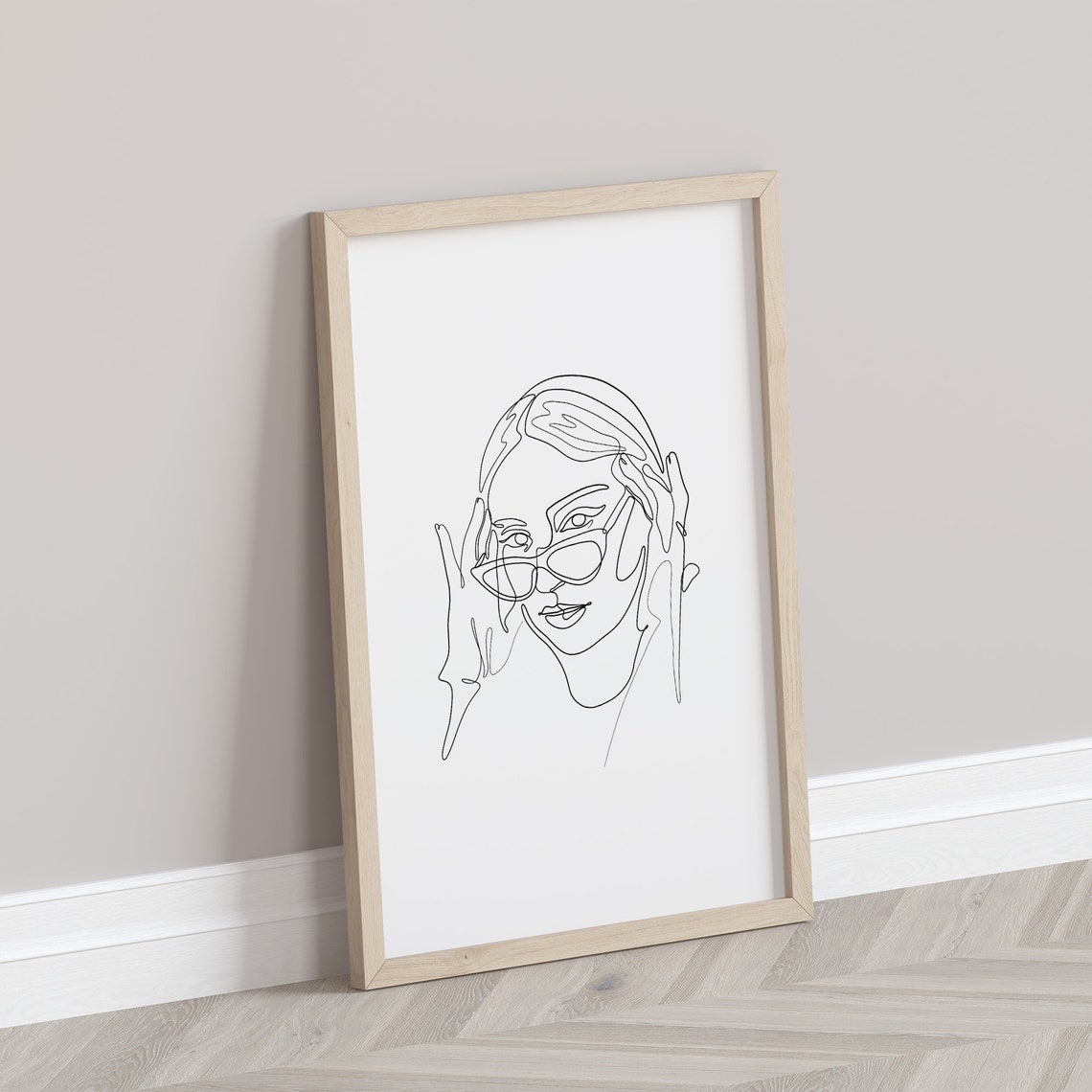 Abstract Line Drawing Woman Body Art Print Face Silhouette Wall Poster ...