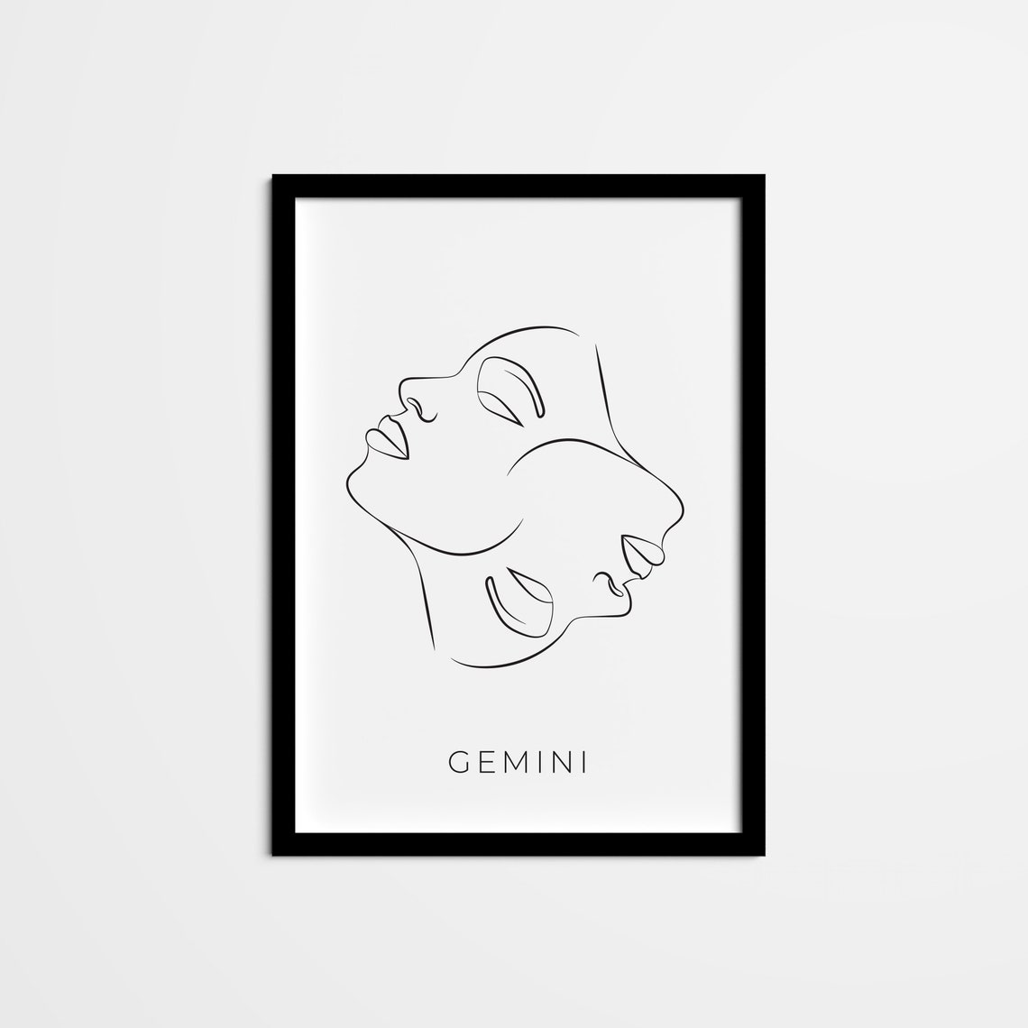 Gemini Zodiac Line Art Print, Astrology Wall Art (digital Download) - Etsy