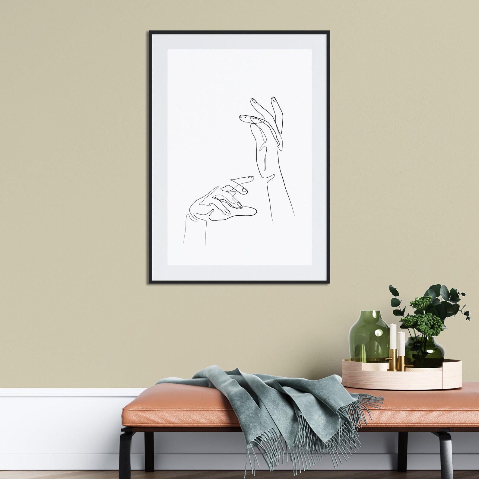 Abstract Woman's Hands Line Drawing Wall Art One Line - Etsy
