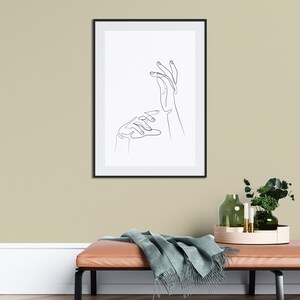 Abstract Woman's Hands Line Drawing Wall Art, One Line Minimalist Wall ...