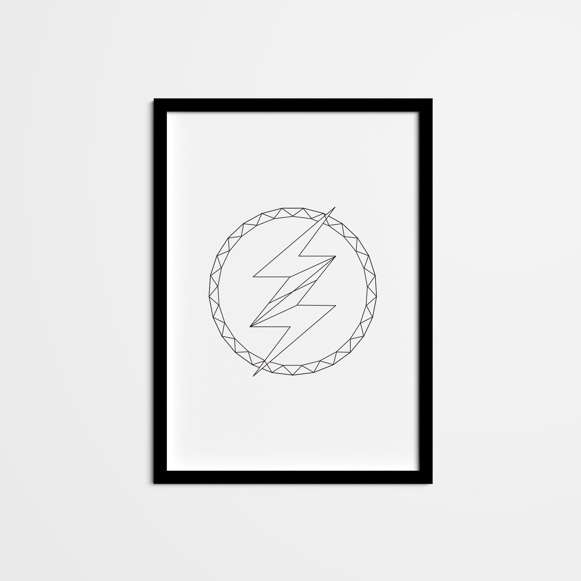 Geometric Thunder Wall Art Minimalist Home Decor Black & - Etsy